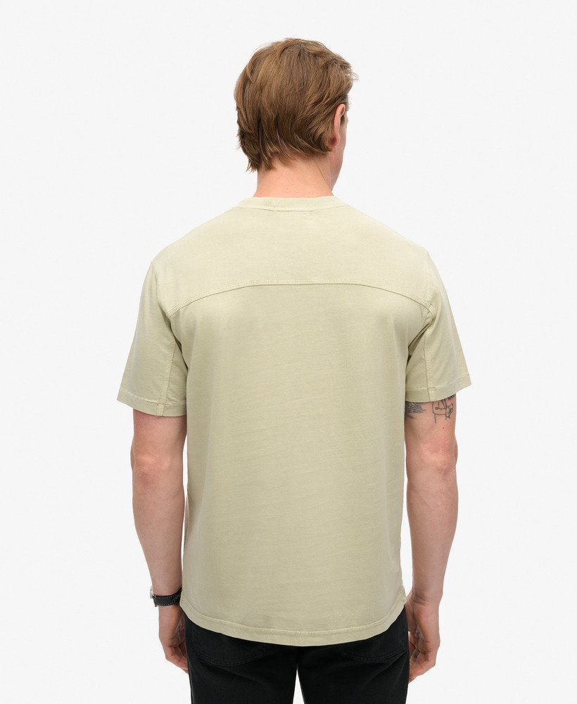 mens Contrast Stitch Pocket T-Shirt in Washed Pelican Beige | Superdry UK