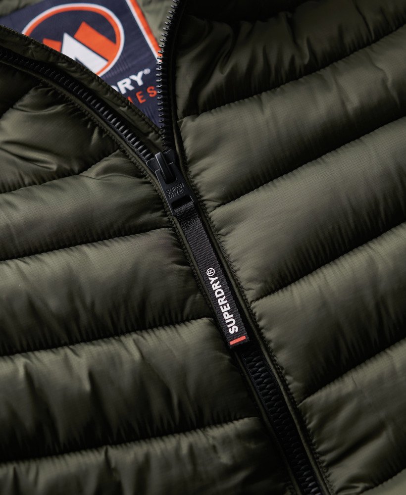 mens Hooded Fuji Sport Padded Jacket in Army Khaki | Superdry UK
