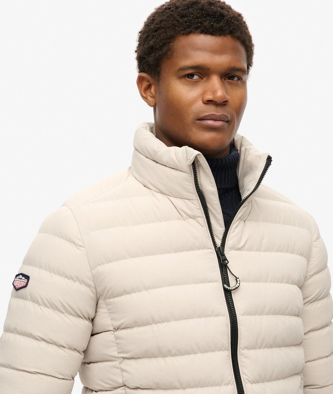 mens Fuji Printed Padded Jacket in Chateau Beige | Superdry US