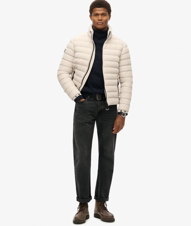 mens Fuji Printed Padded Jacket in Chateau Beige | Superdry UK