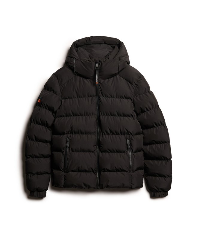 mens Hooded Sports Puffer Jacket in Black | Superdry IE