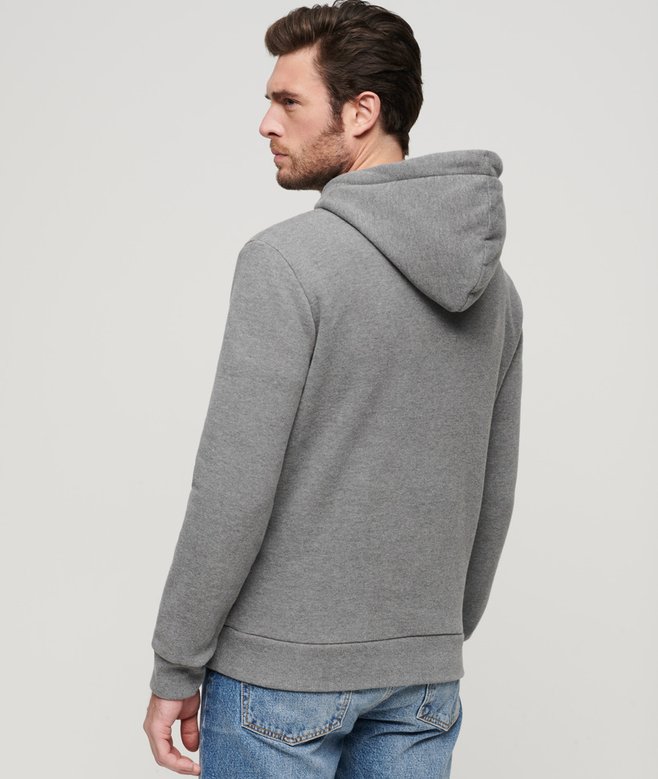 mens Core Logo Stripe Hoodie in DARK MARL | Superdry US