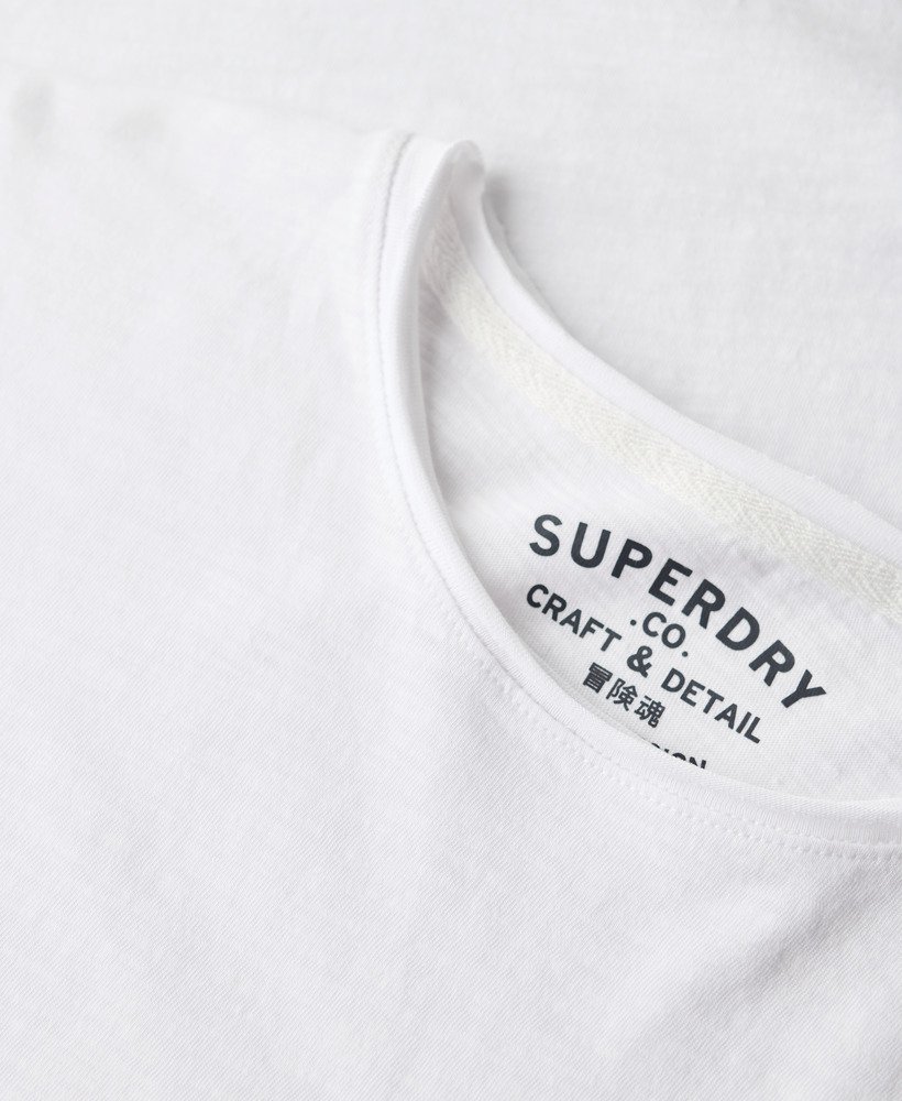 mens Raw Edge Slub T-Shirt in OPTIC | Superdry UK