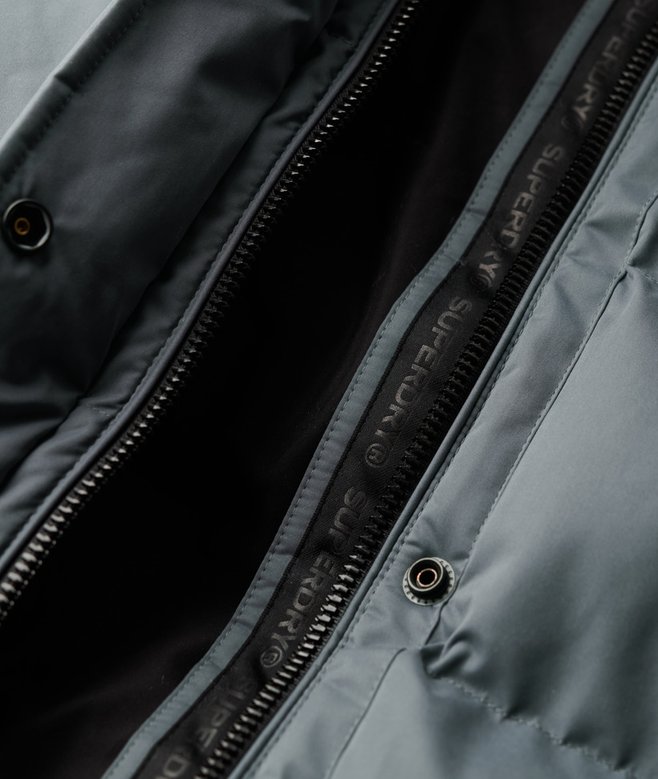 womens Microfibre Longline Puffer Coat in EBONY | Superdry UK