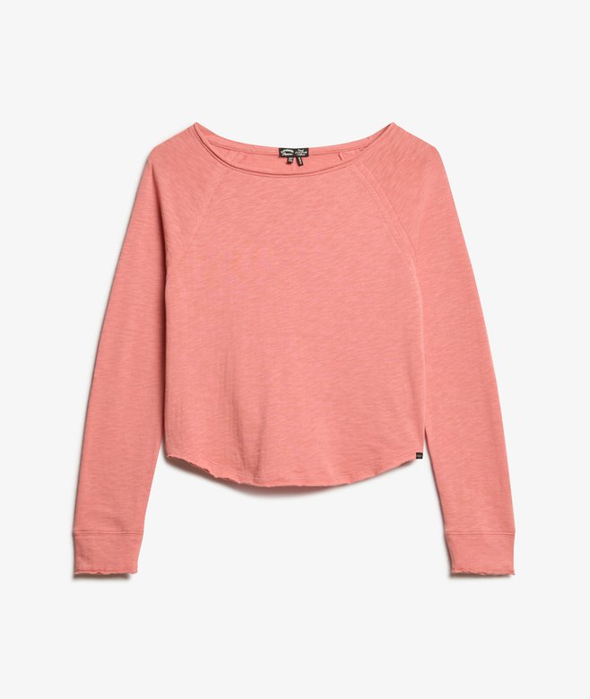 womens Long Sleeve French Terry Top in Mauveglow Pink | Superdry UK