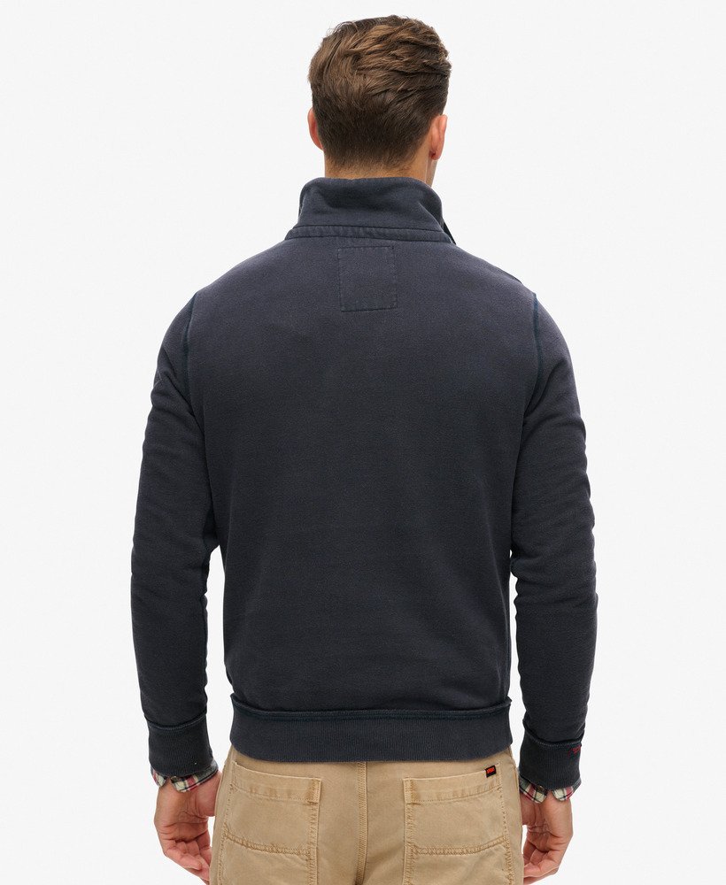 mens Vintage Athletic Half Button Jumper in Eclipse Navy | Superdry US