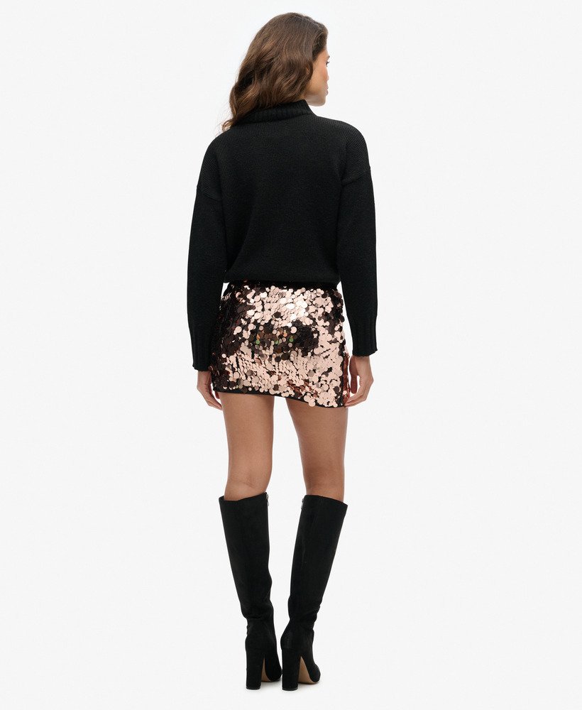 womens Sequin Disc Mini Skirt in Rose Pink Sequin | Superdry UK
