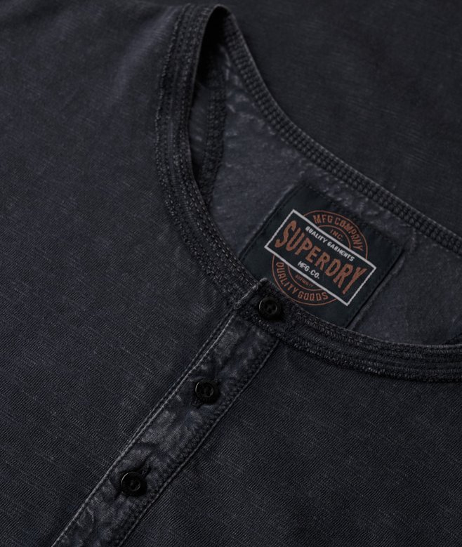 mens Long Sleeved Jersey Grandad Top in FRENCH NAVY | Superdry UK