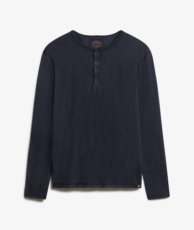 mens Long Sleeved Jersey Grandad Top in FRENCH NAVY | Superdry UK