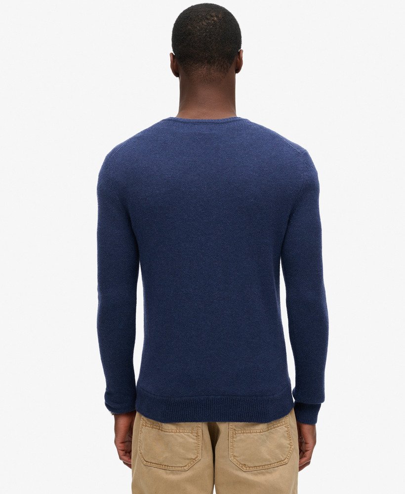 mens Essential Slim Fit Crew Jumper in Bright Blue Marl | Superdry UK