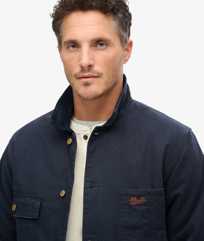 mens Surplus Four Pocket Chore Jacket in Eclipse Navy | Superdry US