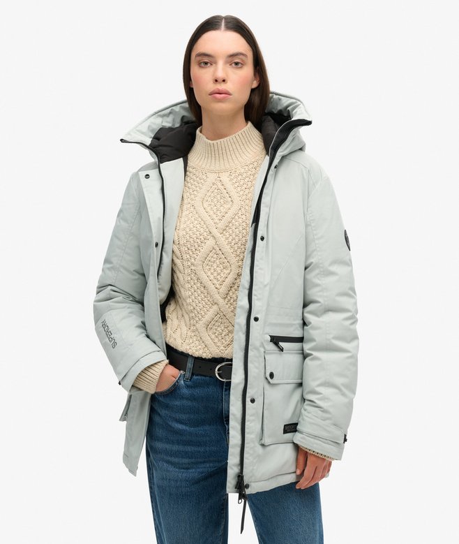 womens City Padded Parka Coat in Puritan Grey | Superdry UK
