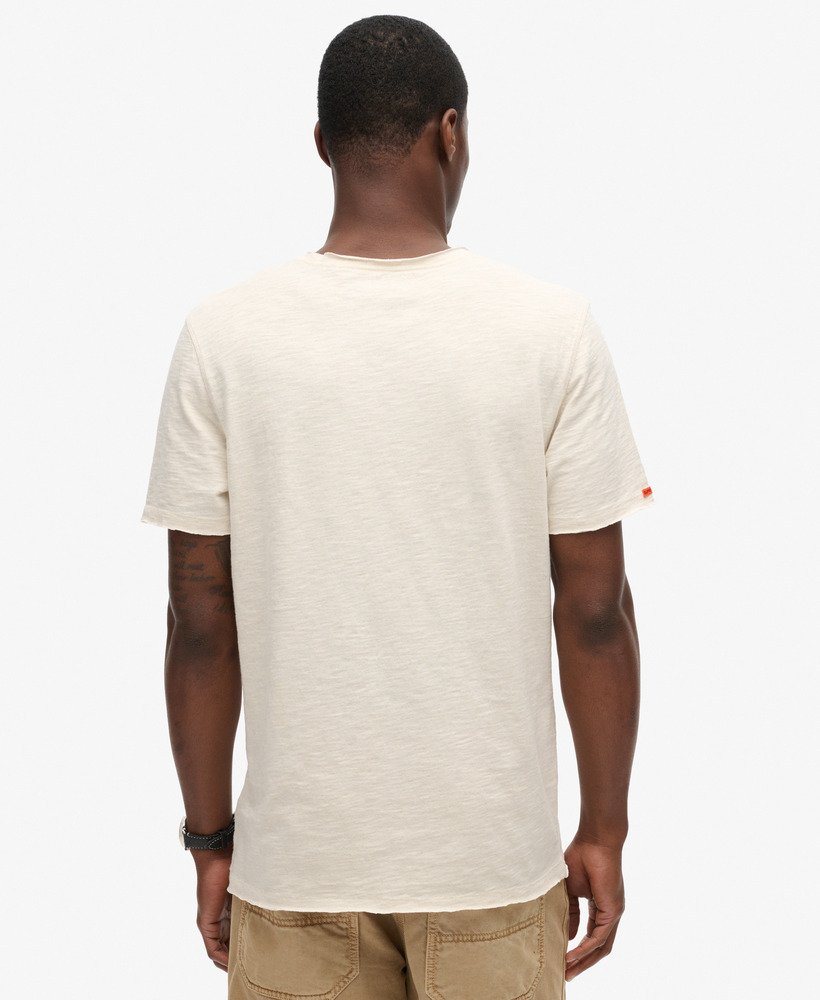 mens Raw Edge Slub T-Shirt in Oat Cream Marl | Superdry UK