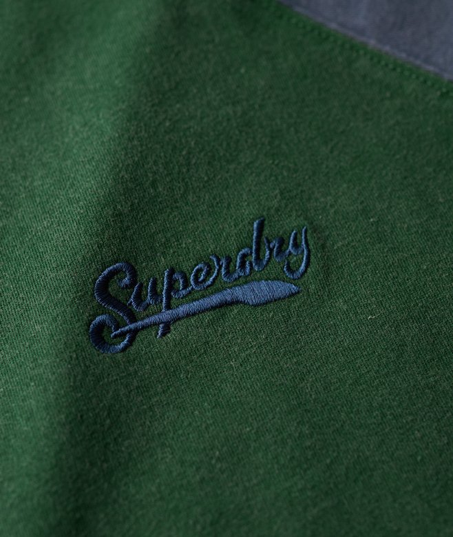 Heren Essential Logo Baseball T-shirt in enamel green/lauren navy ...