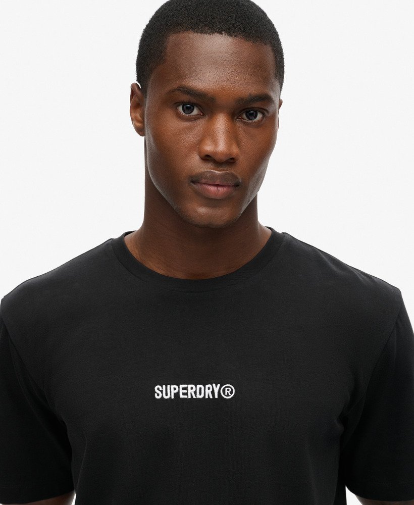mens Micro Logo Graphic Loose T-Shirt in Black | Superdry UK