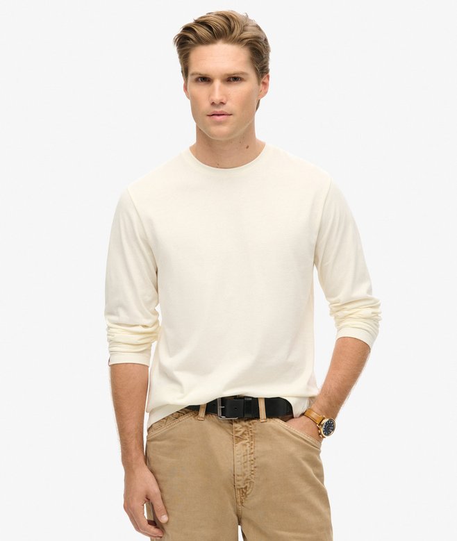 mens Classic Essential Top in Bone White | Superdry UK