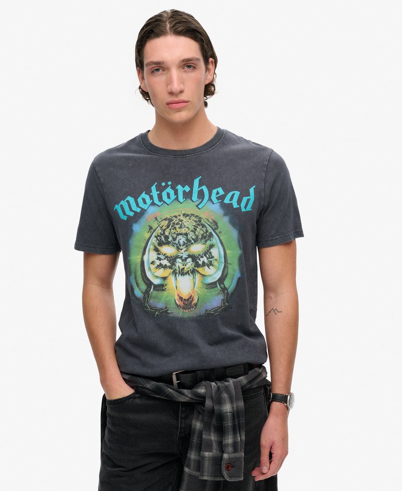 T shirt Motorhead x Superdry z edycji limitowanej Dzia m ski w ci ka zakulisowa czer Superdry PL