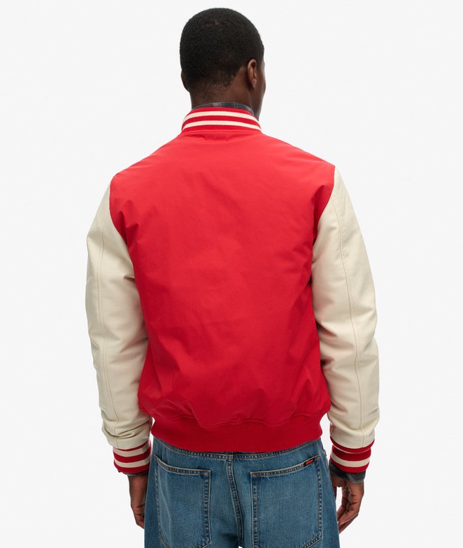 mens Mascot Varsity Bomber Jacket in VARSITY RED | Superdry UK