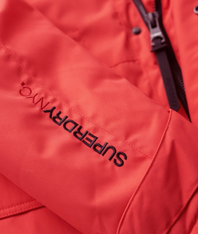 mens City Padded Parka Jacket in Sunset Red | Superdry UK