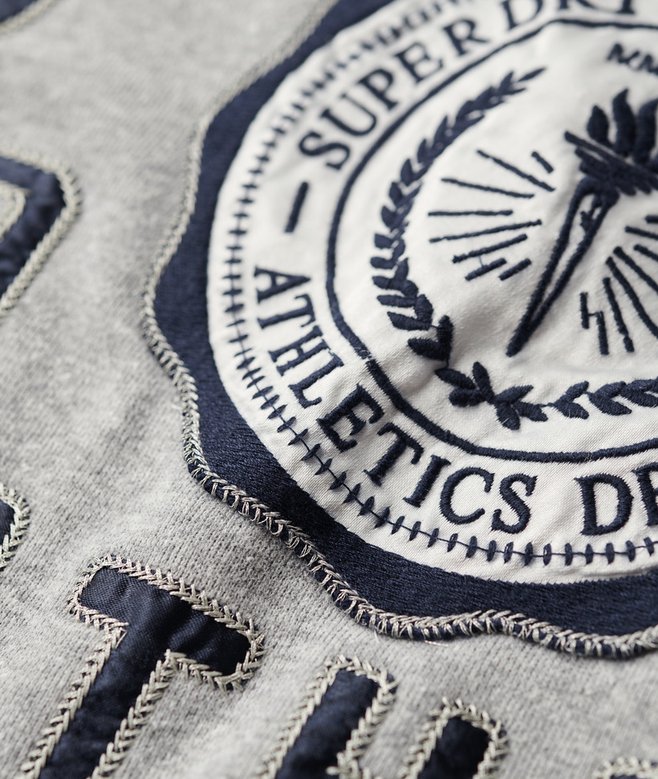 womens College Script Loose Sweatshirt in Ash Grey Marl | Superdry UK