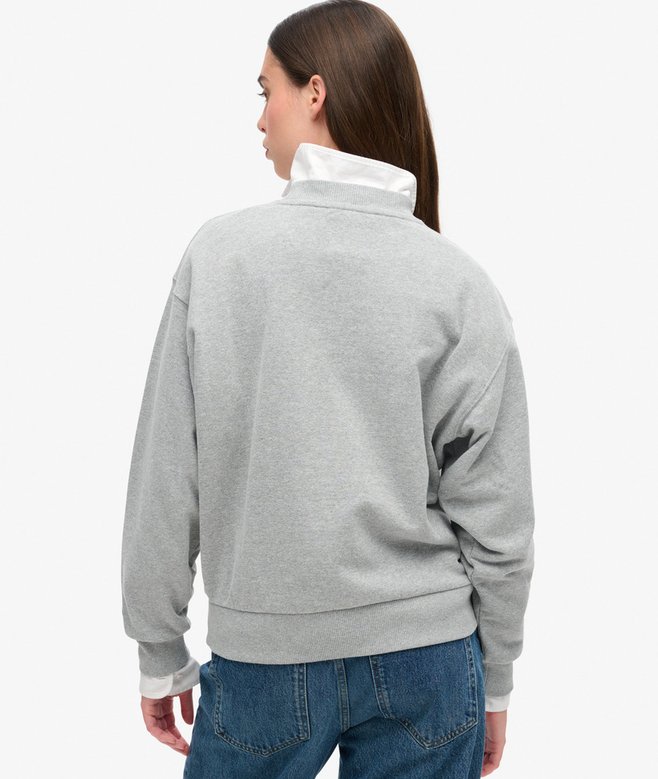 womens College Script Loose Sweatshirt in Ash Grey Marl | Superdry UK