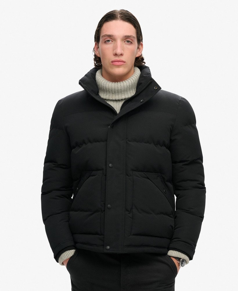 mens Everest Short Puffer Jacket in JET BLACK | Superdry UK