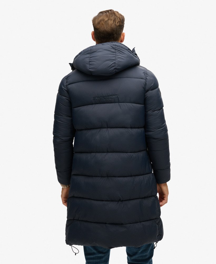 Langer Ripstop Steppmantel finster marineblau raster für Herren ...
