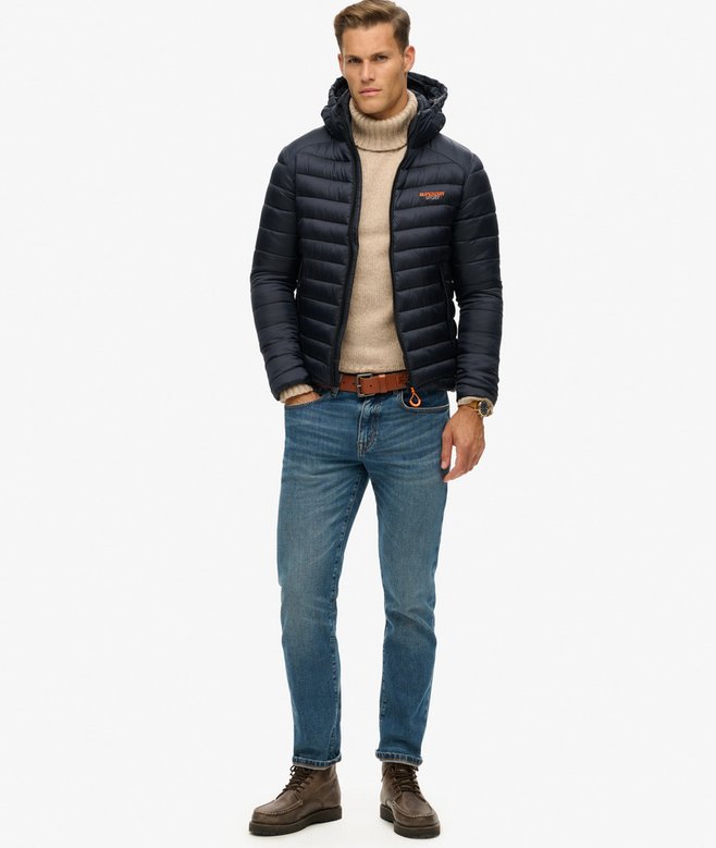 mens Hooded Fuji Padded Jacket in Eclipse Navy | Superdry UK