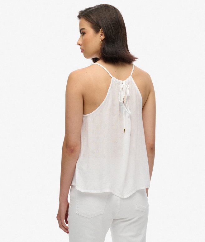 womens Vintage Lace Yoke Cami Top in OFF WHITE | Superdry UK