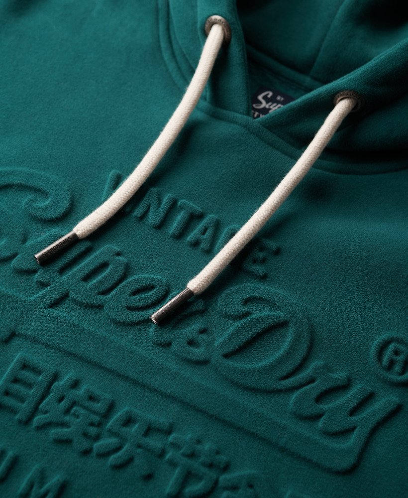 mens Embossed Graphic Hoodie in Furnace Green | Superdry UK
