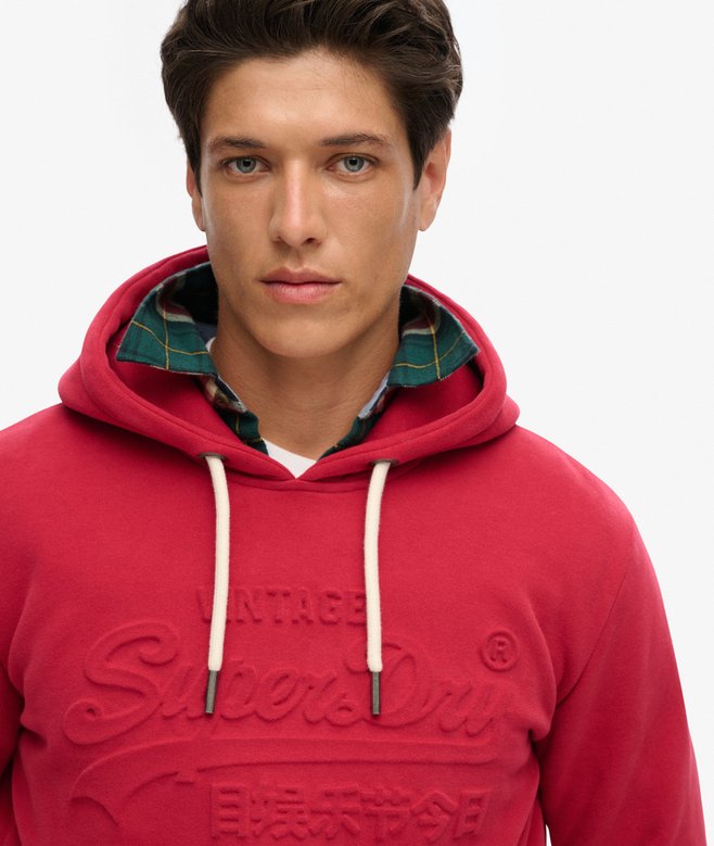 mens Embossed Graphic Hoodie in Garnet Red | Superdry UK