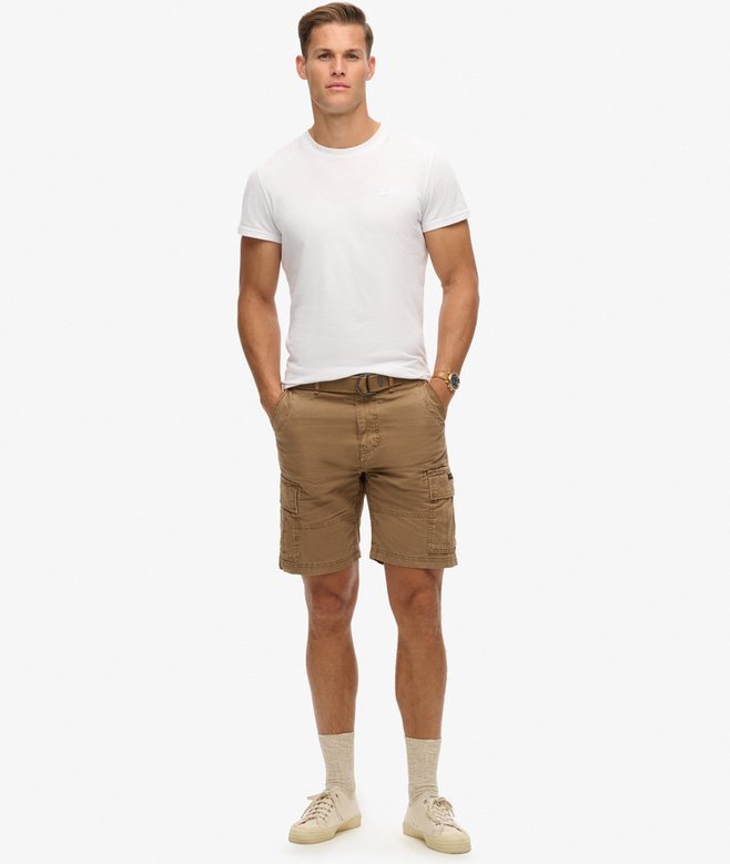 mens Heavy Cargo Shorts in Deep Brown | Superdry UK