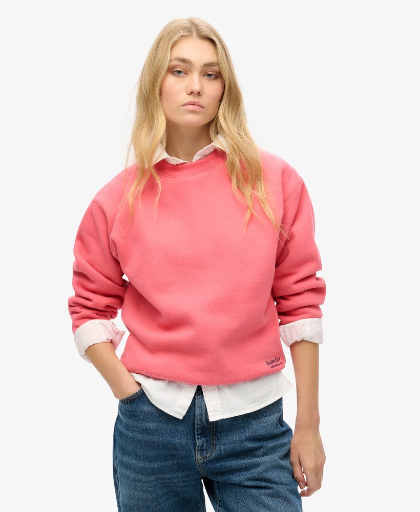 womens Essential Logo Relaxed Fit Sweatshirt in Camping Pink | Superdry UK