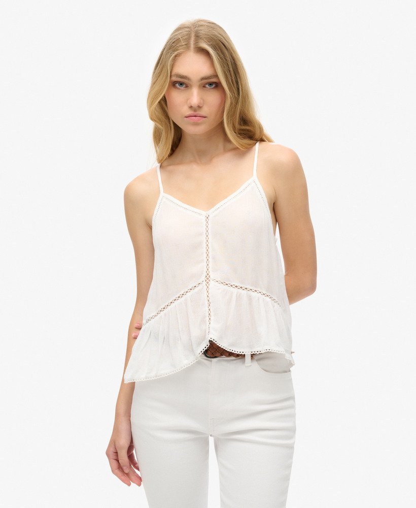 womens Ladder Trim Cami Top in OFF WHITE | Superdry UK