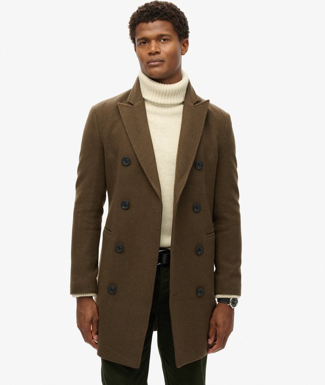 mens The Merchant Store - Town Coat in Deep Khaki Green | Superdry UK