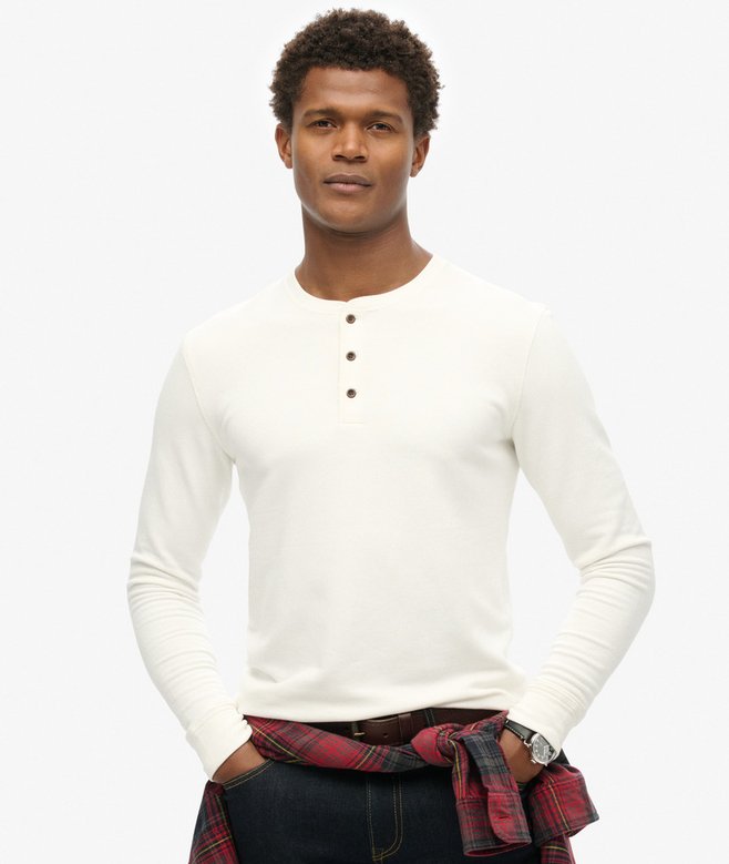 mens The Merchant Store - Grandad Top in ECRU | Superdry UK