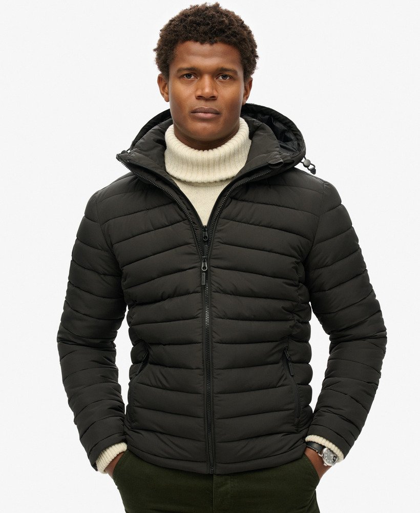 mens Hooded Fuji Jacket in Black | Superdry UK