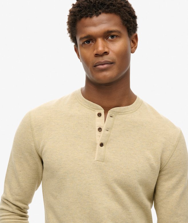 mens The Merchant Store - Grandad Top in Heritage Oat Grindle | Superdry UK