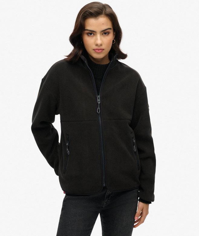 womens Active Full Zip Fleece in Black | Superdry UK