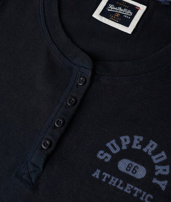womens Athletic Button Down Long Sleeve Top in Eclipse Navy | Superdry UK