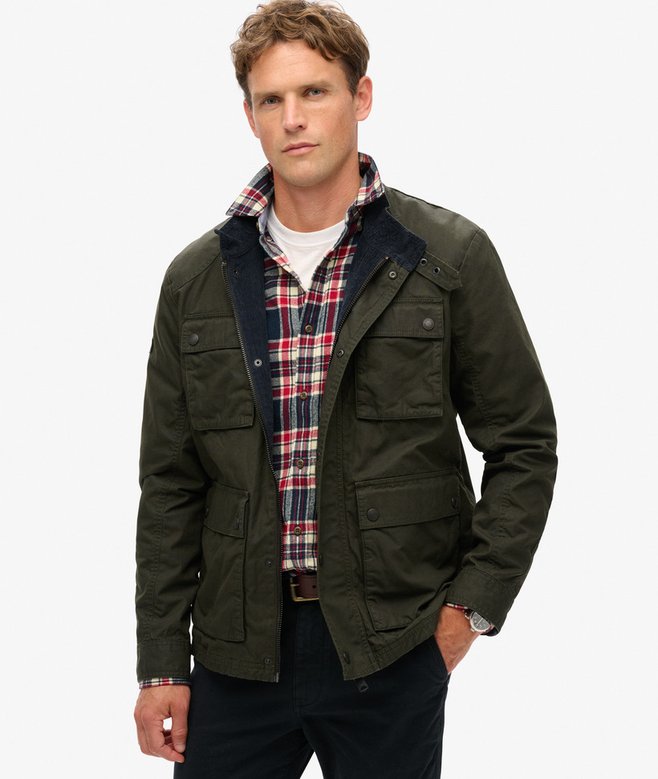 mens The Merchant Store - Wax Jacket in Surplus Goods Olive Green ...