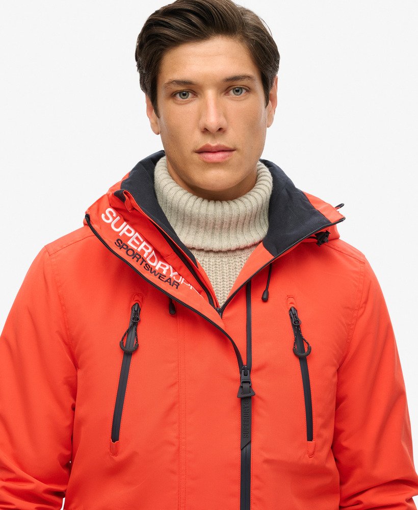 mens Hooded Ultimate SD Windbreaker Jacket in Bold Orange | Superdry US