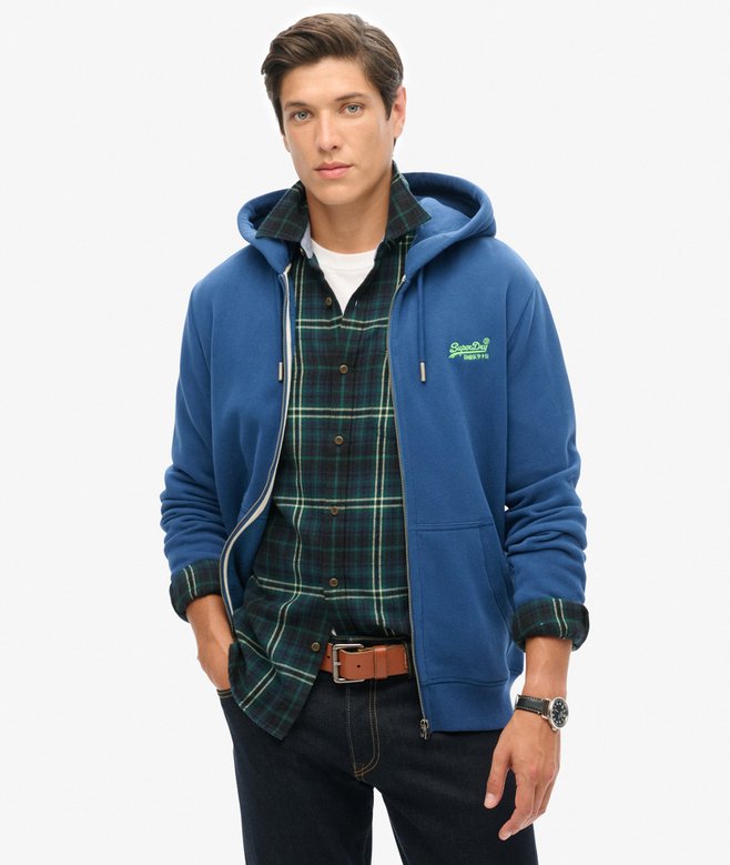 Sweat à capuche zippé à logo Essential nuit saphir pours Homme ...