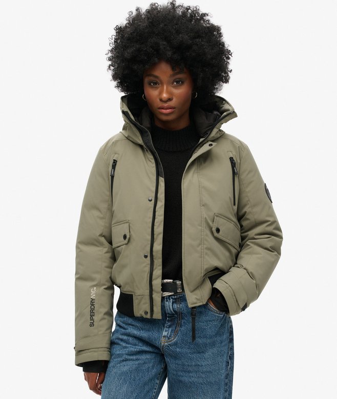 Dames Gewatteerd City bomberjack in dusty olive green | Superdry NL
