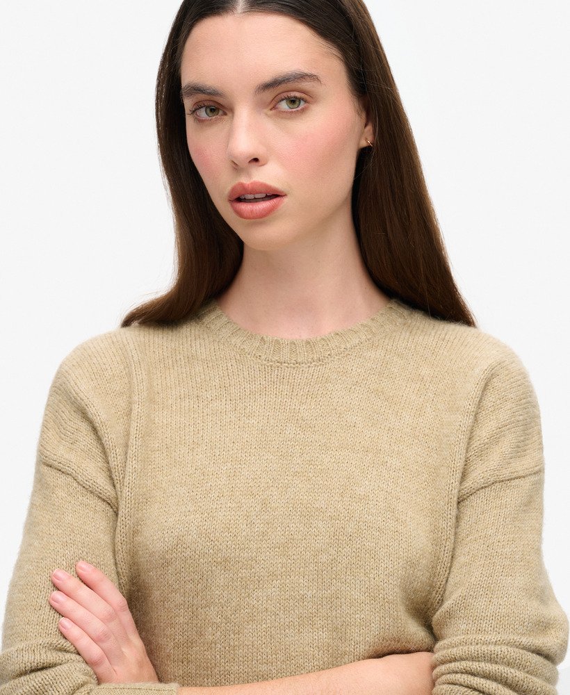 womens Essential Crew Neck Jumper in Fudge Brown | Superdry UK