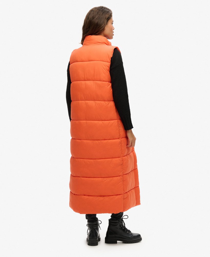 womens Ripstop Longline Puffer Gilet in Pelican | Superdry UK