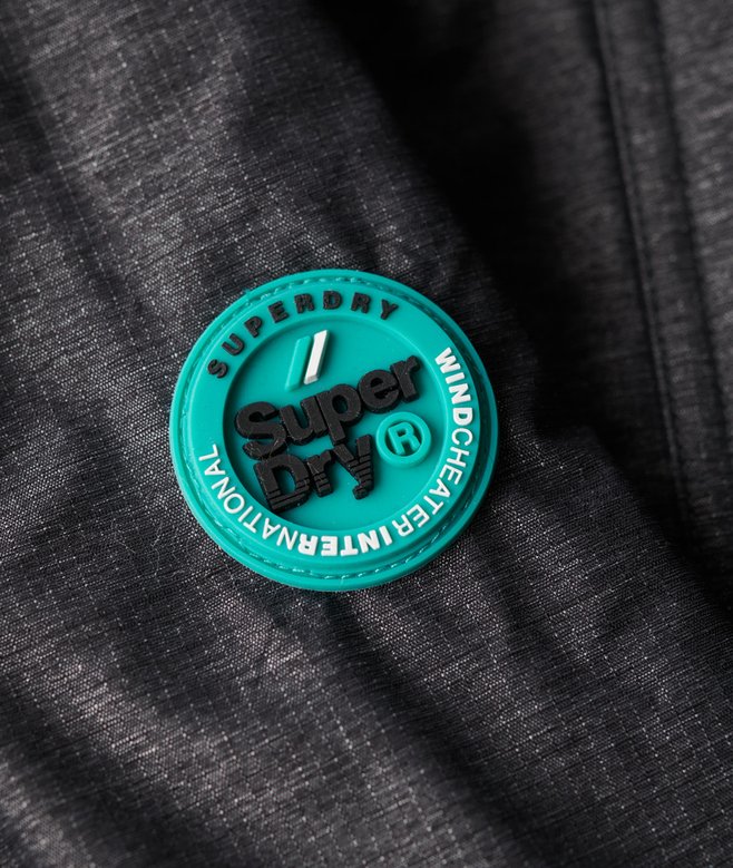 womens Pop Zip Hooded Arctic SD-Windcheater Jacket in Mid Charcoal Marl ...