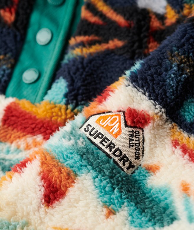 womens Super Soft Printed Teddy Fleece in Nava Quilt Print | Superdry US