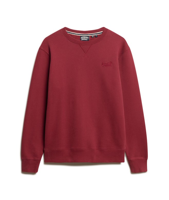 mens Essential Logo Crew Sweatshirt in Rich Burgundy | Superdry UK
