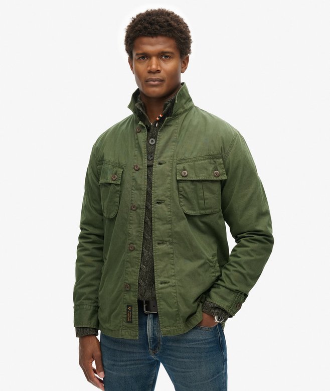 mens Military Overshirt Jacket in ARMY GREEN | Superdry UK